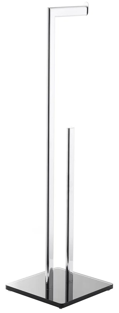 Držák toaletního papíru Optima Glass se zásobníkem chrom/černá GLASZASDRZPAP