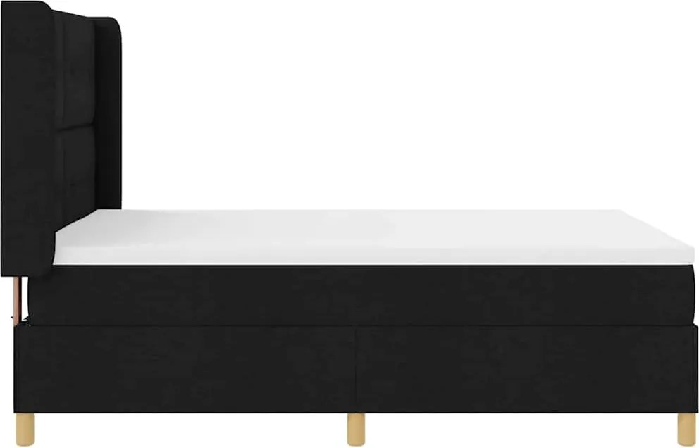 Postel s boxspringem s čelo Černá 140 x 190 cm textil 3341828