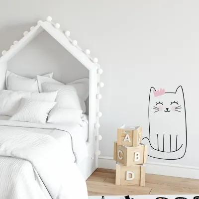 Nálepka na zeď - barevné postavičky - koťátko Velikost: střední - M