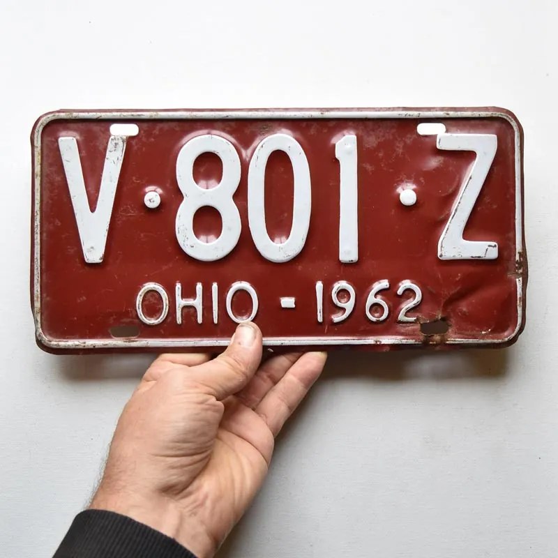 Americká SPZ Ohio 1962 Red V-801-Z