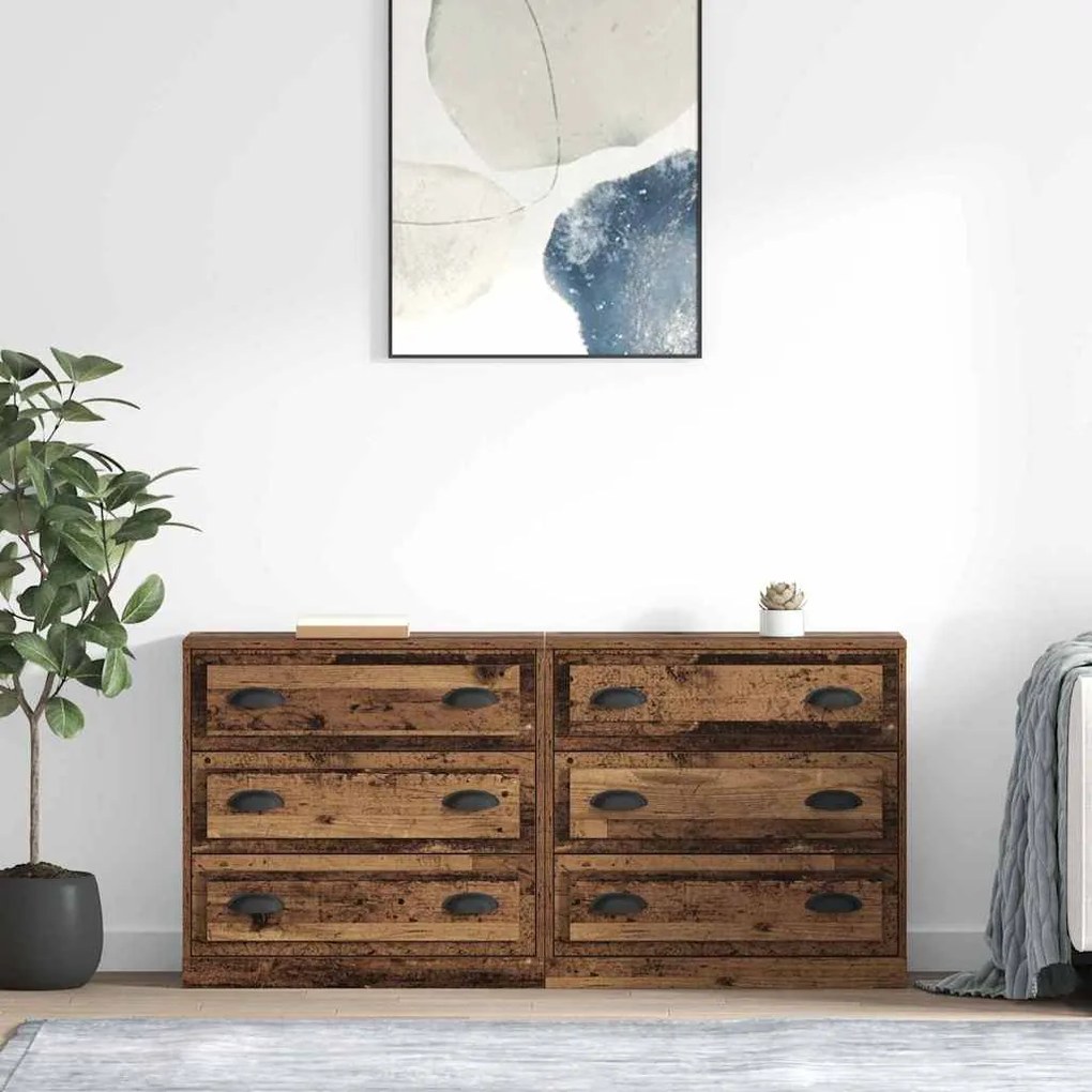 Konzole 2 ks Staré dřevo 70 x 35,5 x 67,5 cm Kompozitní dřevo 3402653