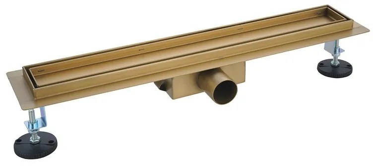 BPS-koupelny Lineární sprchový odtokový žlab 2v1 DL01 FIX 50 cm, zlatý