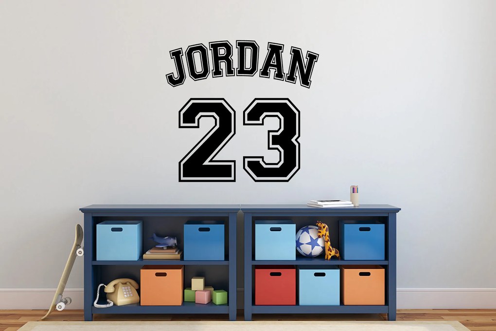 Lepy.cz Samolepka na zeď Michael Jordan 23 Velikost (šířka x výška): 45x41cm, Barevná varianta: Černá