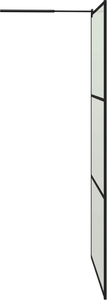Zástěna do průchozí sprchy s policí černá 115x195 cm ESG/hliník 3185485