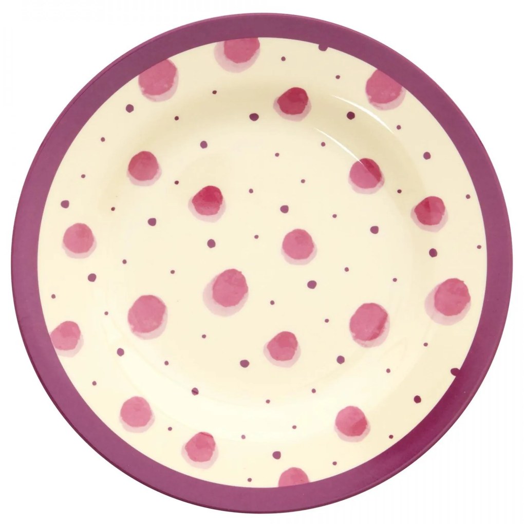 rice Melaminový talíř Pink Watercolor Splash 20 cm, růžová barva, melamin