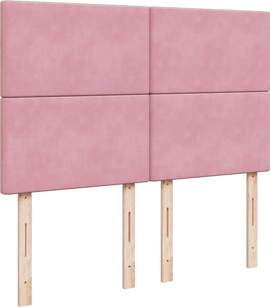 Box spring postel s matrací růžová 140x190 cm samet 3293205