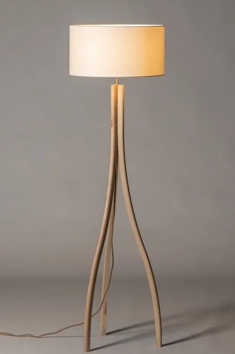 Stojací designová lampa Arbon White and Wood