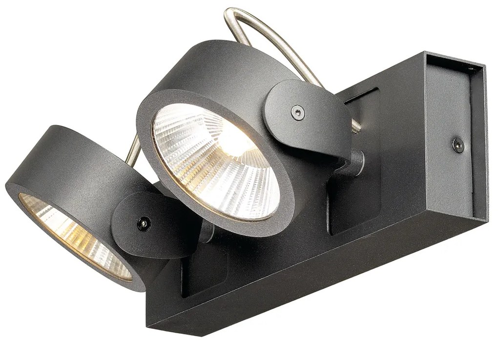 SLV 1000129 Kalu, černá LED bodovka, 2x10W 60° LED 3000K, výška 16,5cm