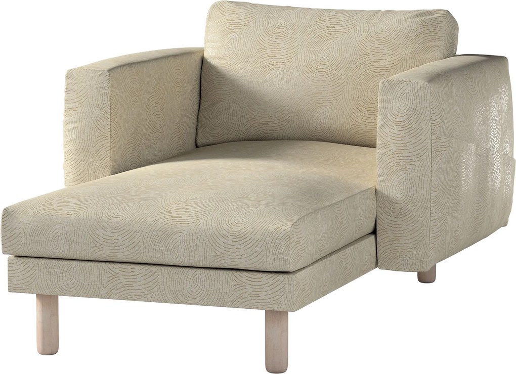 Potah na IKEA Norsborg šezlong s loketními opěrkami barva béžová látka lesklé, pletený vzor, vzorované