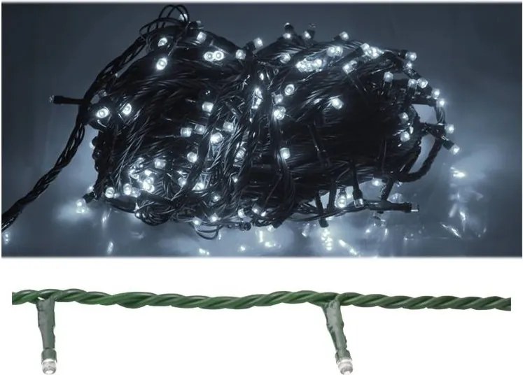 Vánoční osvětlení - řetěz LTC LXLED105 200LED/20m, studená bílá, vnitřní