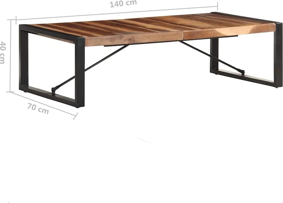 Konferenční stolek 140 x 70 x 40 cm masivní dřevo 321586