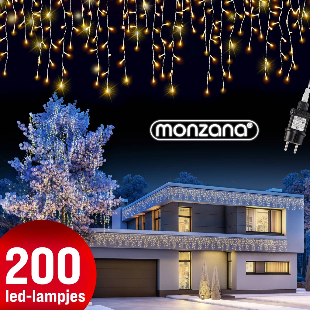 Světelný závěs LED teplá bílý 10m