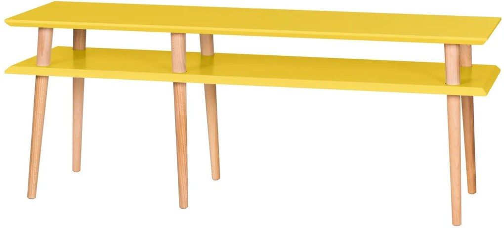 Ragaba TV stolek Svea II, 139x40x45 cm, žlutá/přírodní