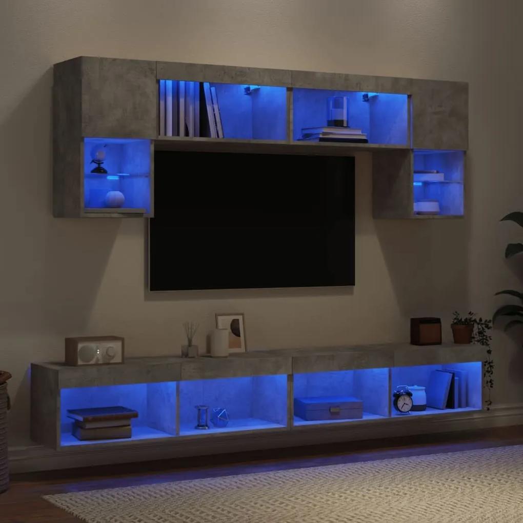 vidaXL 6dílná obývací stěna s LED kompozitní dřevo [3216707] Barva: dub sonoma