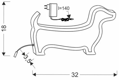 LED Dětská stolní lampa DOG LED/12W/230V růžová