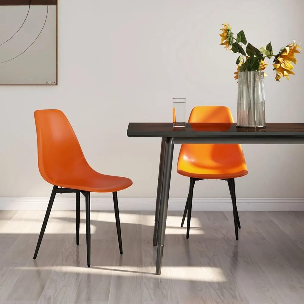 vidaXL Jídelní židle 2 ks oranžové PP