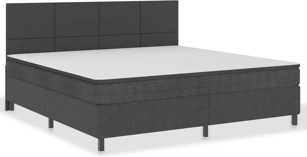 Postel boxspring tmavě šedá textil 200 x 200 cm 3054801