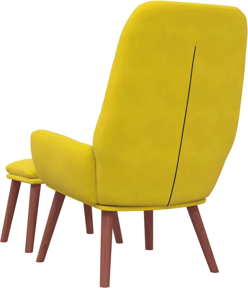 Relaxační křeslo s podnožkou žluté samet 3315145