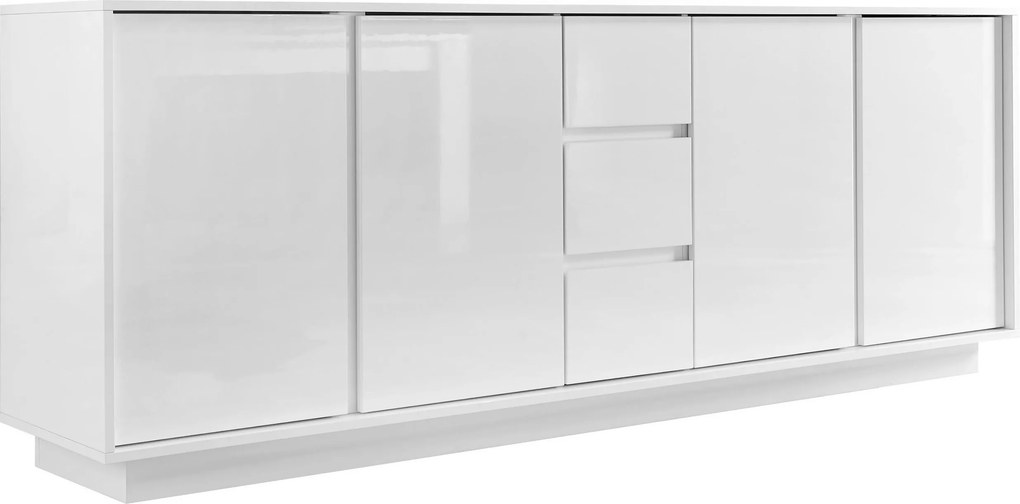 XXXLutz ŠIROKÁ KOMODA, vysoce lesklá bílá, 210/79/43 cm MID.YOU - Šuplíkové komody - 001844006901