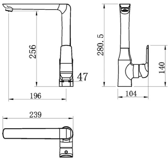 Novaservis - Dřezová baterie NOBLESS TINA černá