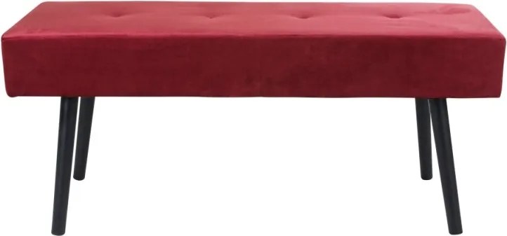 Designová lavice Elaina, červený samet