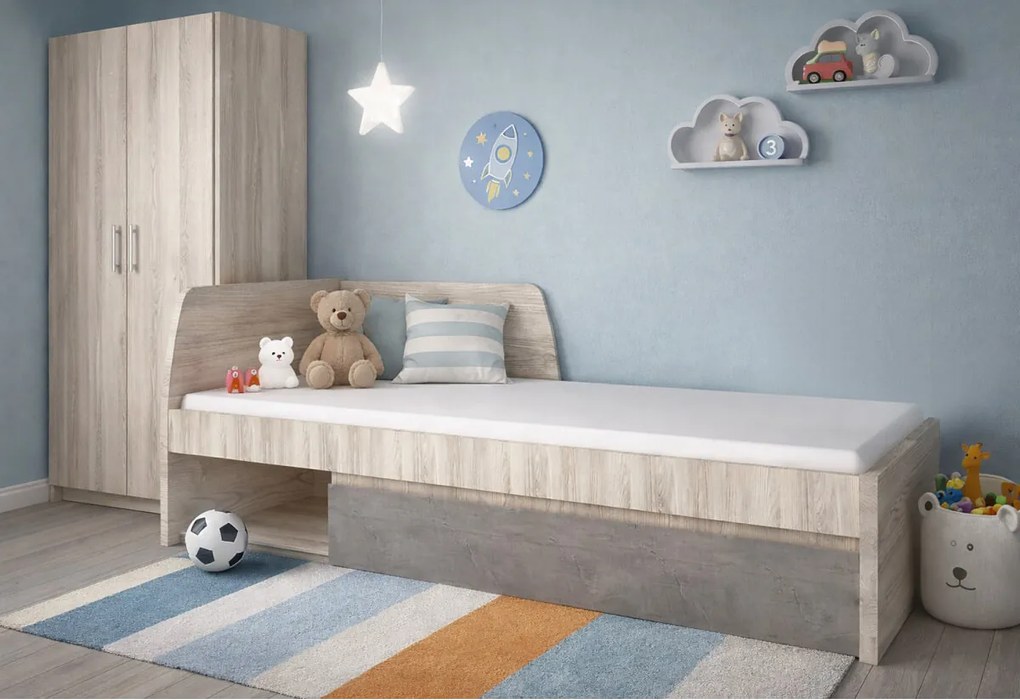 Postel 90x200 s roštem kaštan nairobi / onyx Jazz