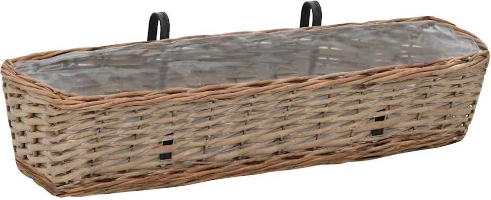 Květináče na balkon 2 ks proutěné s PE výstelkou 80 cm 287642