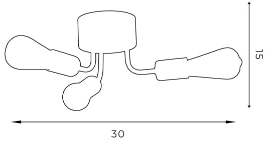 Přisazený lustr BRENDA 3xE27/60W/230V černá