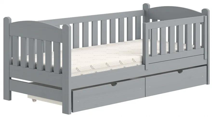 Dřevěná dětská postel Alvins DP 002 - šedý, 90x200