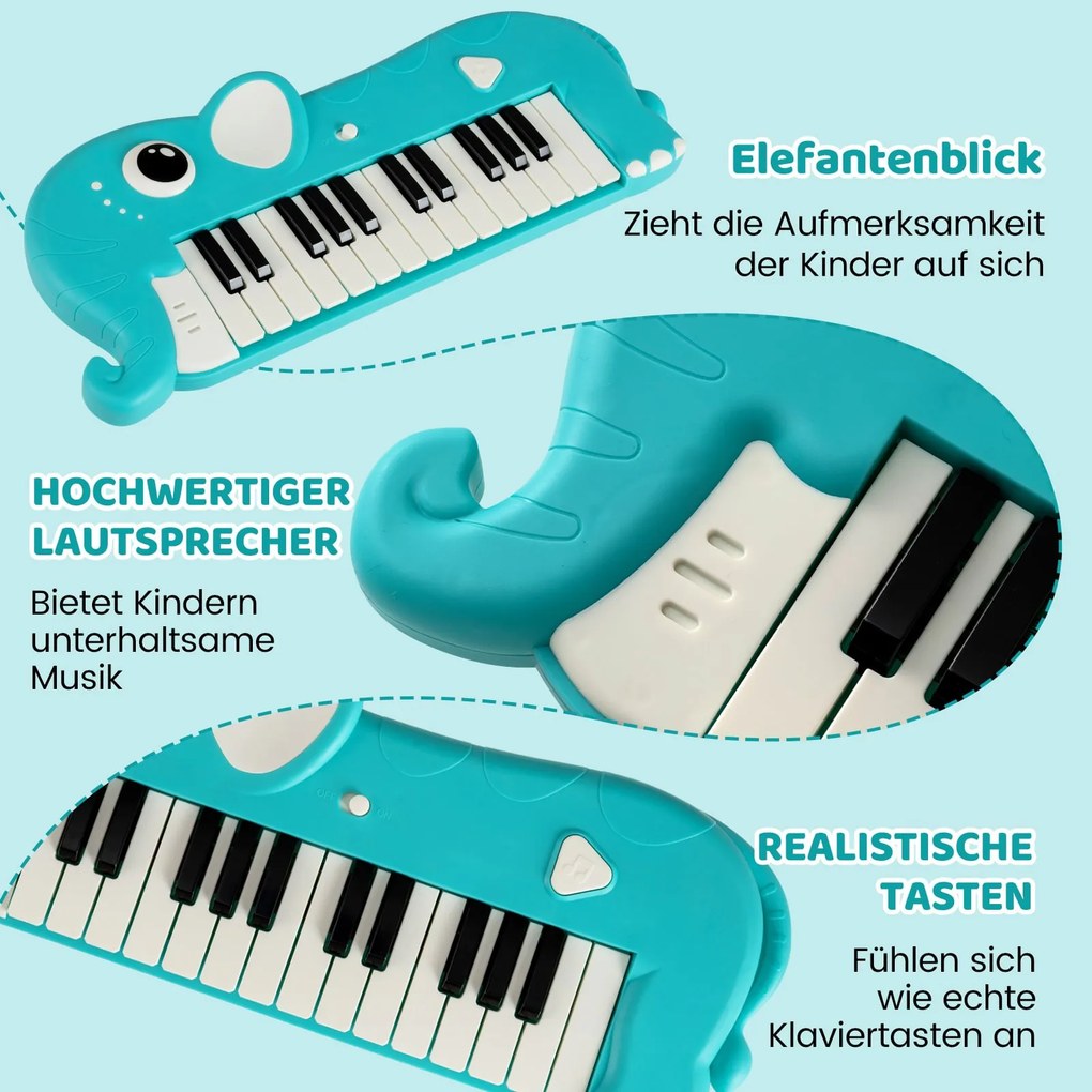 Costway 25 Dětské digitální piano Keys s vestavěnou hudební a světelnou