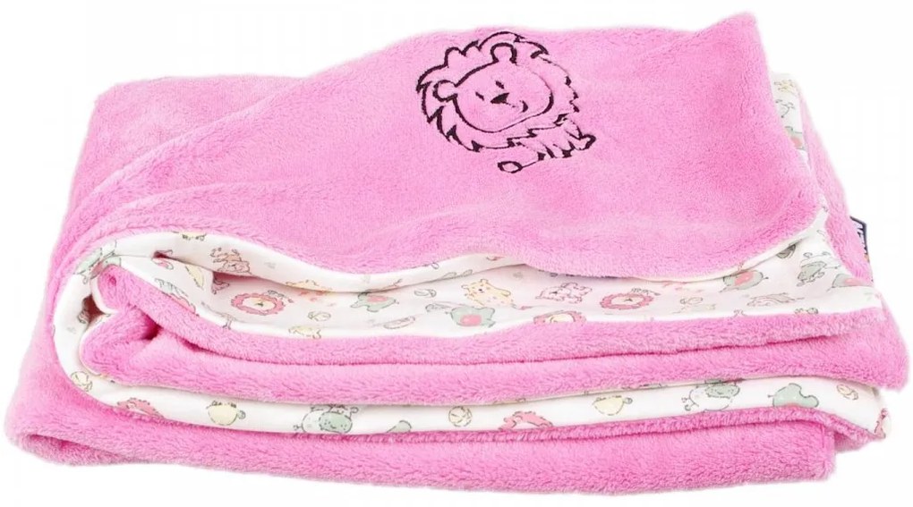Kaarsgaren Dětská deka lev 70x100 cm  Wellsoft bavlna růžová