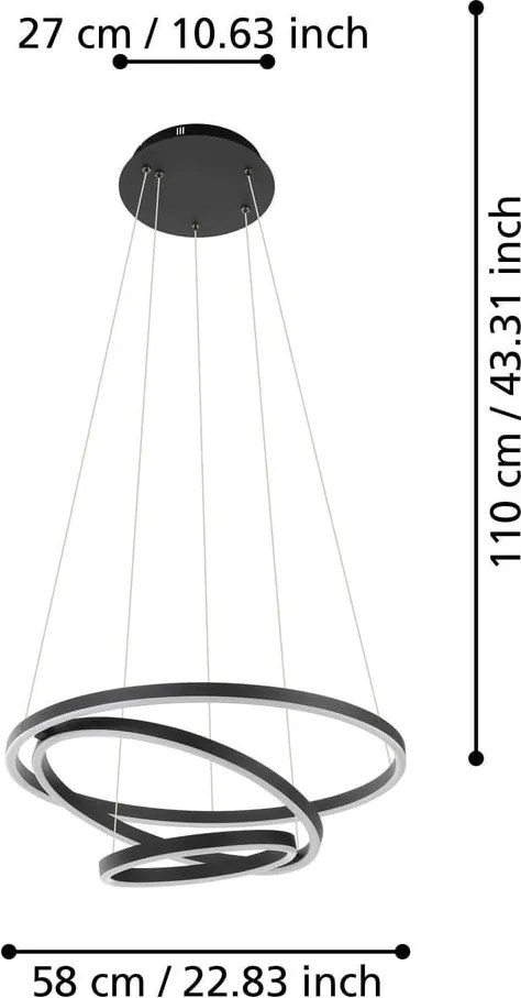 LED smart závěsné svítidlo 43 W LOBINERO-Z – EGLO