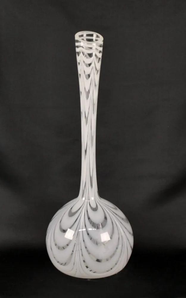 Váza designová Koule velká bílé paví oko 90 cm | BIANO