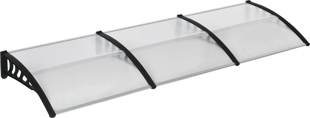 Outsunny 303x96 cm Ochranná Markýza pro Venkovní Dveře a Okna proti Slunci a Dešti s Hliníkovou Slitinou a Průhledným Polykarbonátem