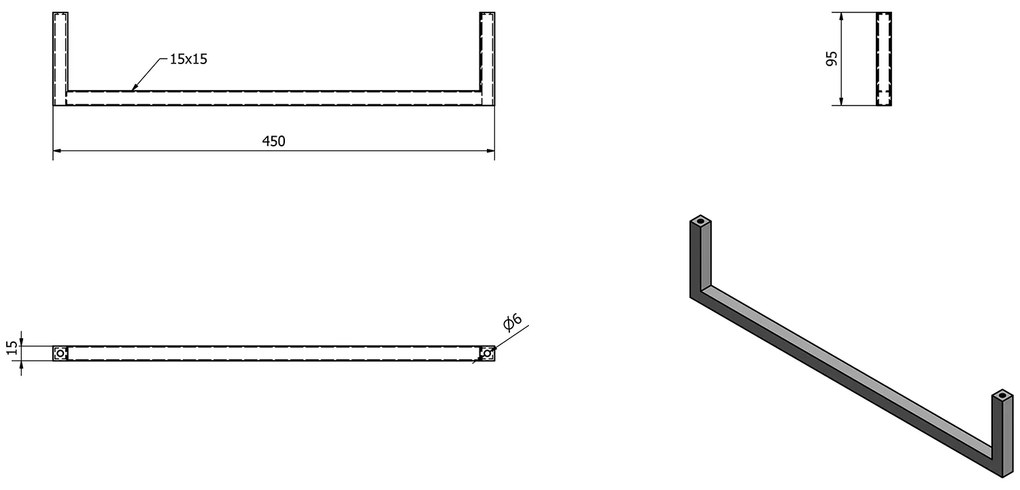 Sapho, AVICE Sušák ručníků 450x95mm, bílá, VC482