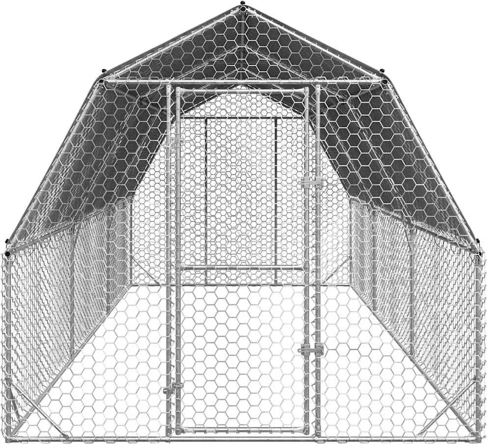 Výběh pro slepice se střechou 2,5x6x2,25 m pozinkovaná ocel 3328522