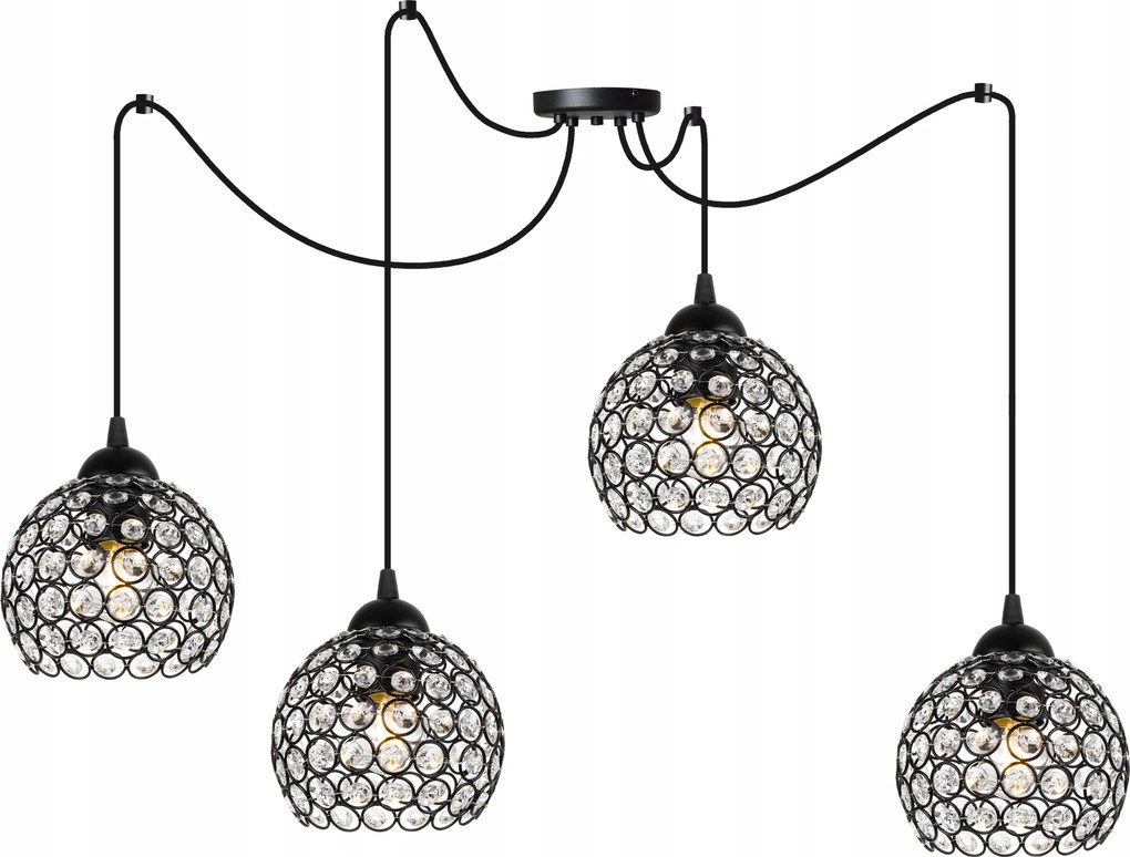 Závěsná Stropní Lampa Glamour Lustr Pavouk Křišťály Do Obývacího Pokoje Koupelny