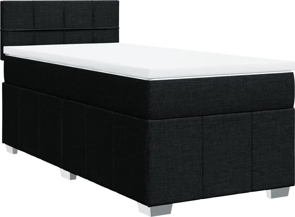 Box spring postel s matrací černá 90x190 cm textil 3286925