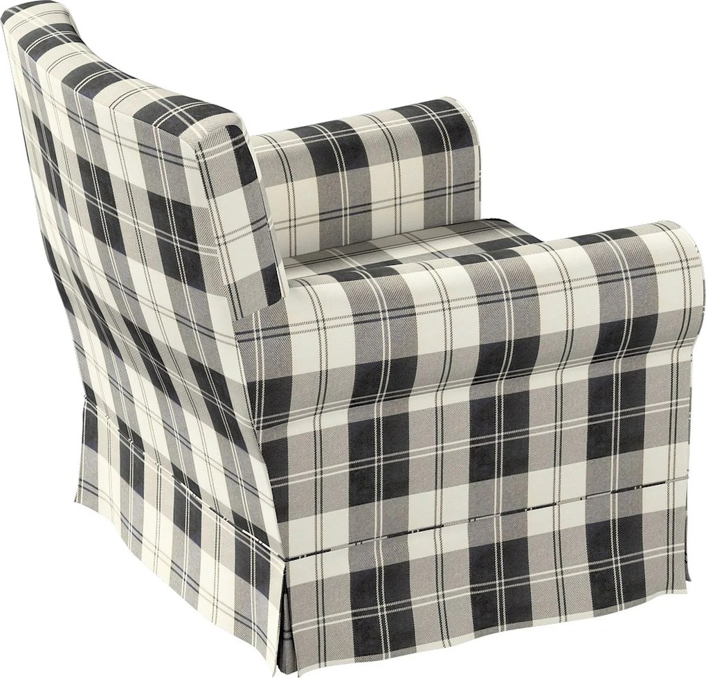 Potah na křeslo IKEA Ektorp Jennylund barva černá látka pletený vzor, vzorované