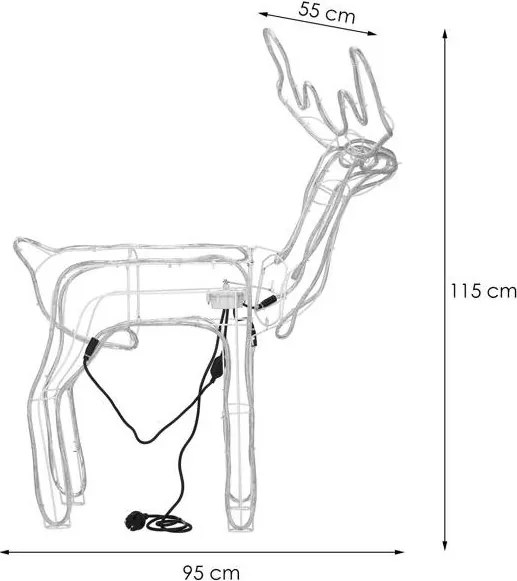 LED Sob s pohyblivou hlavou - 115cm, 288LED, IP44, motorek, modrá