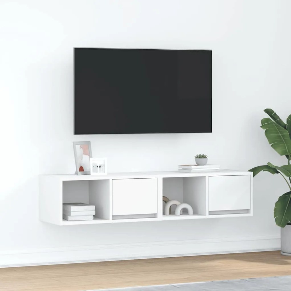 TV skříňky 2 ks Bílá 60x31x25,5 cm Dřevěná konstrukce
