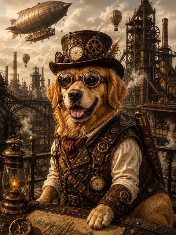 Steampunk & Industriální portrét mazlíčka z fotky | Srdcem darované