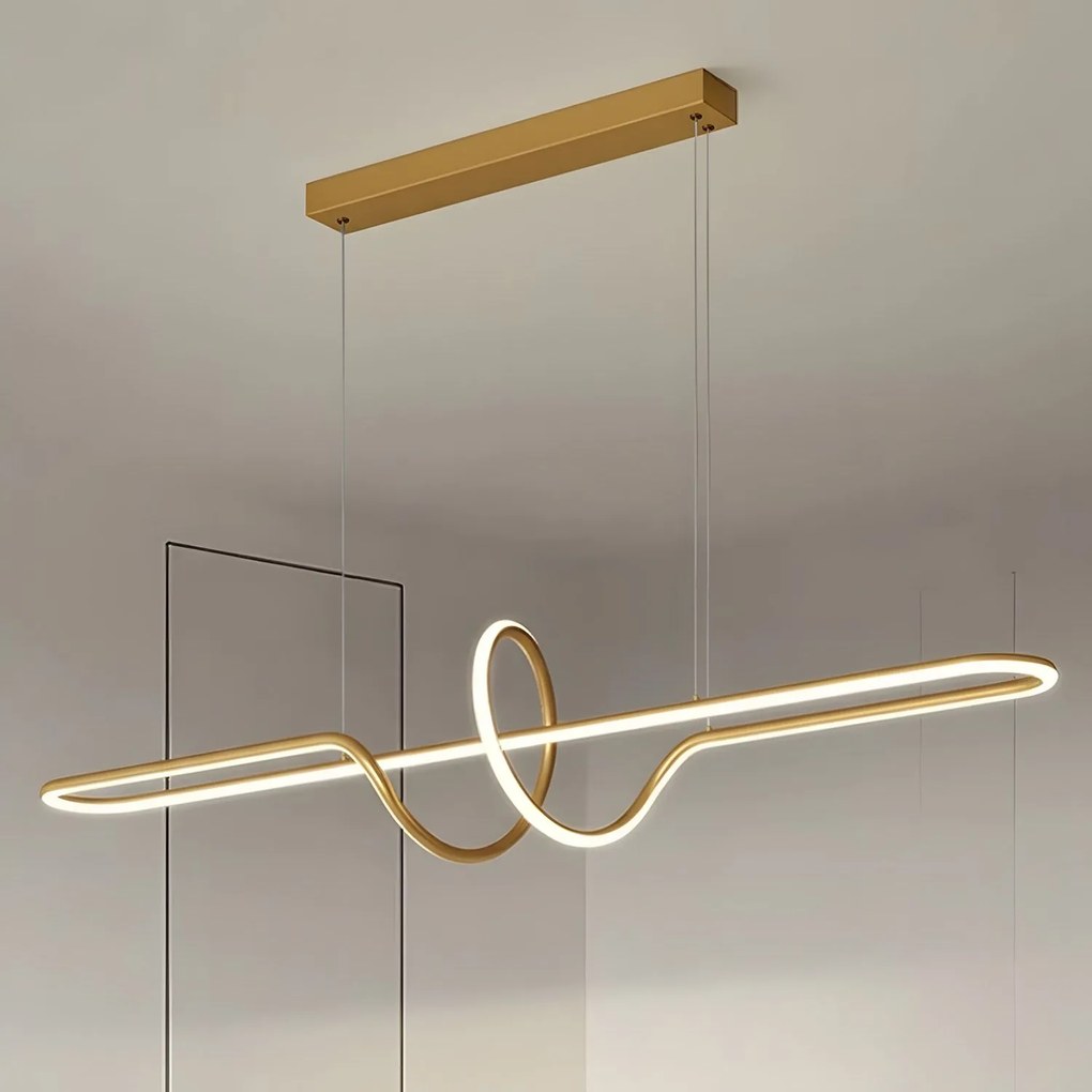 Toolight Závěsné LED osvětlení Modern Spiral D104 LHJ038-CP kartáčovaná zlatá