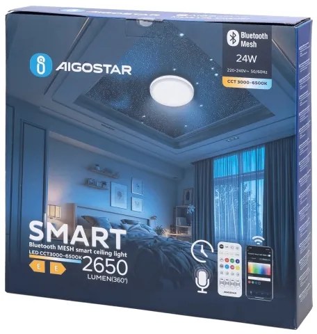 Aigostar - LED Koupelnové stropní svítidlo LED/24W/230V IP44 + dálkové ovládání