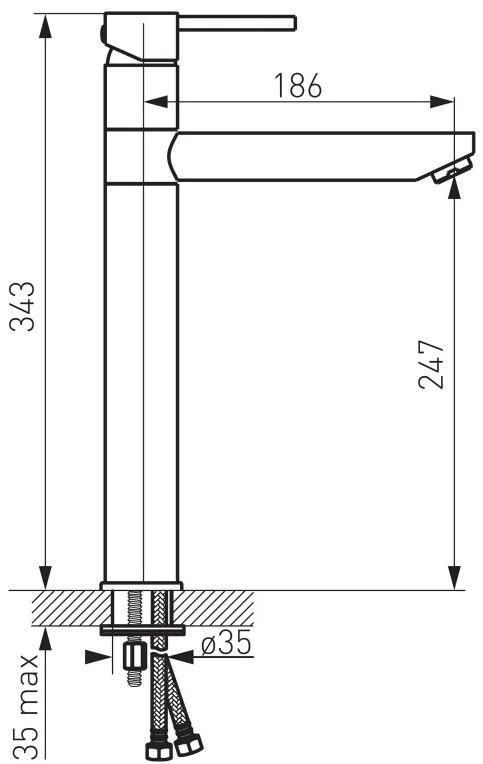 F-Design Flusso, vysoká umyvadlová baterie, chrom lesklý, FD1-FLS-2L-11