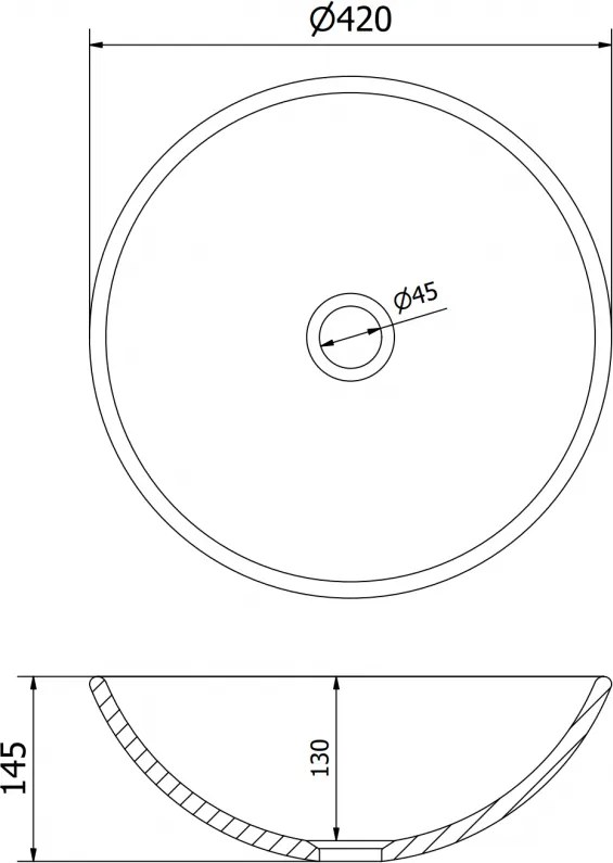 Mexen Mira, skleněné umyvadlo na desku 42 x 42 x 14,5 cm, bílá, 24124230