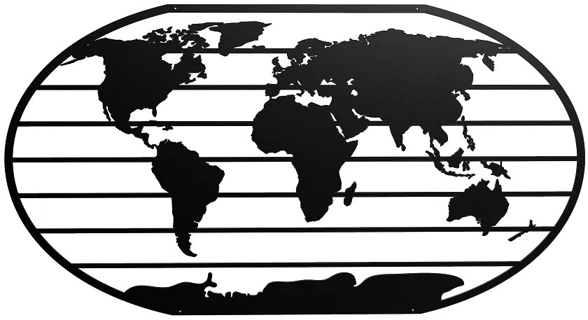 Obraz na zeď - mapa světa černá Velikost: 90 x 50 cm