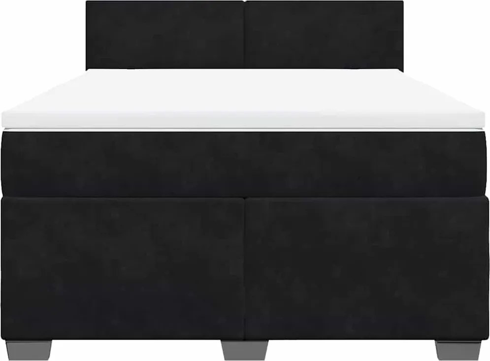 Box spring postel s matrací černá 160x200 cm samet 3286350