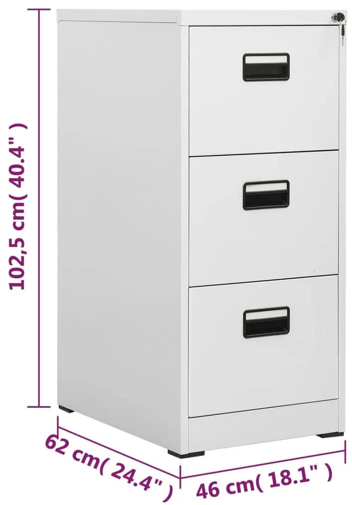 vidaXL Kancelářská skříň světle šedá 46 x 62 x 102,5 cm ocel