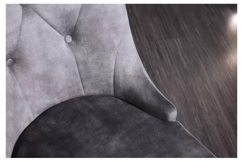 Massive home | 2SET zámecká židle MODERN BAROCCO S RUKOJETÍ šedá samet